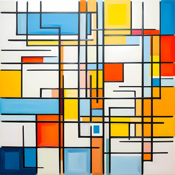 Grid Painting - Etsy