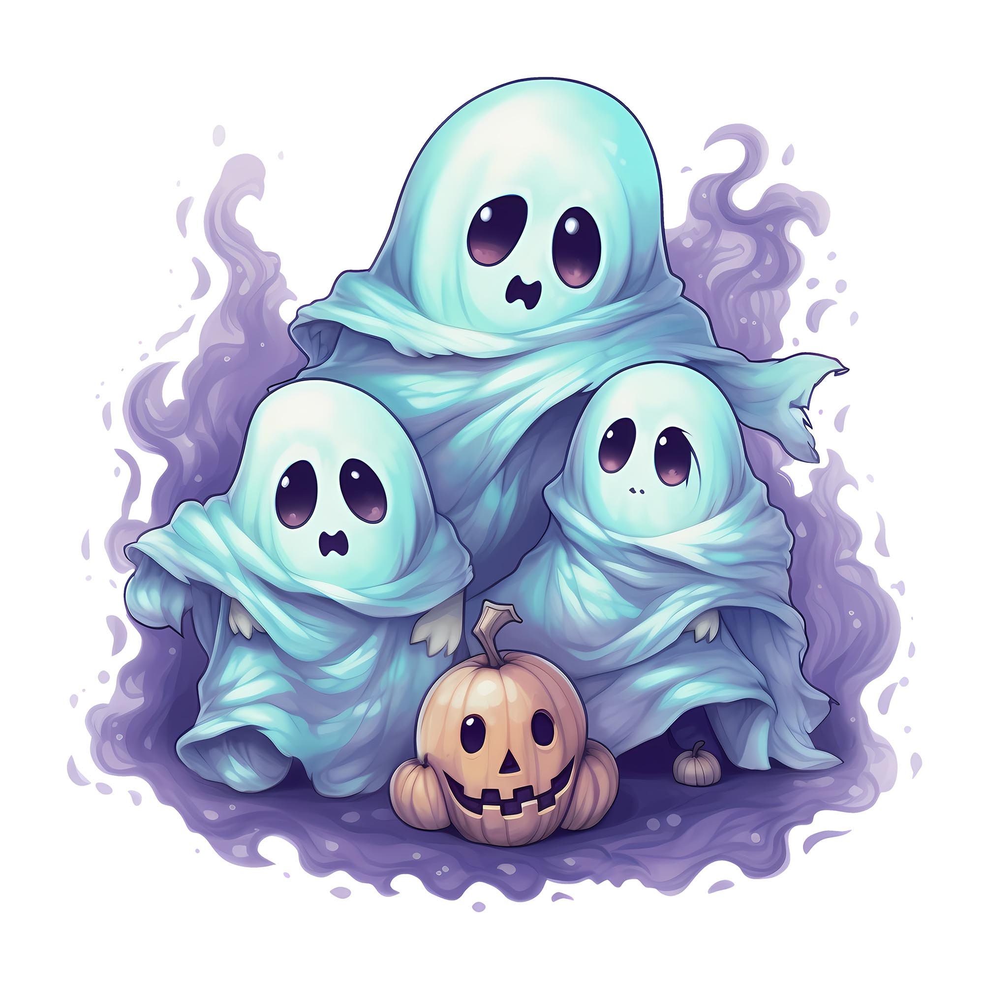 Halloween Cartoon Cute Ghost PNG Clipart Bundle, Halloween Cute Ghost ...