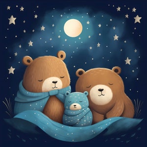 Adorable Sleeping Teddy Bear Clipart Bundle, Cute Sleeping Animals ...