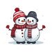 Happy Christmas Snowman PNG Couple Clipart, Cute Christmas Snowman ...