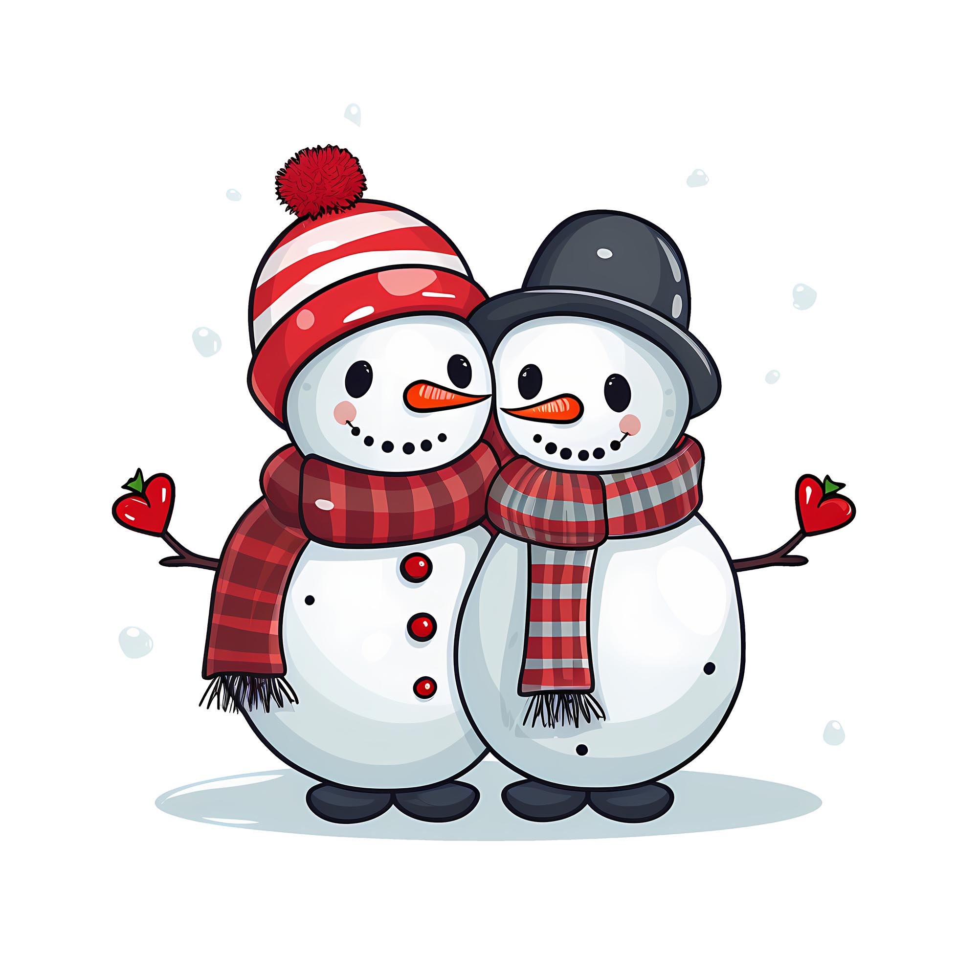Happy Christmas Snowman PNG Couple Clipart, Cute Christmas Snowman ...