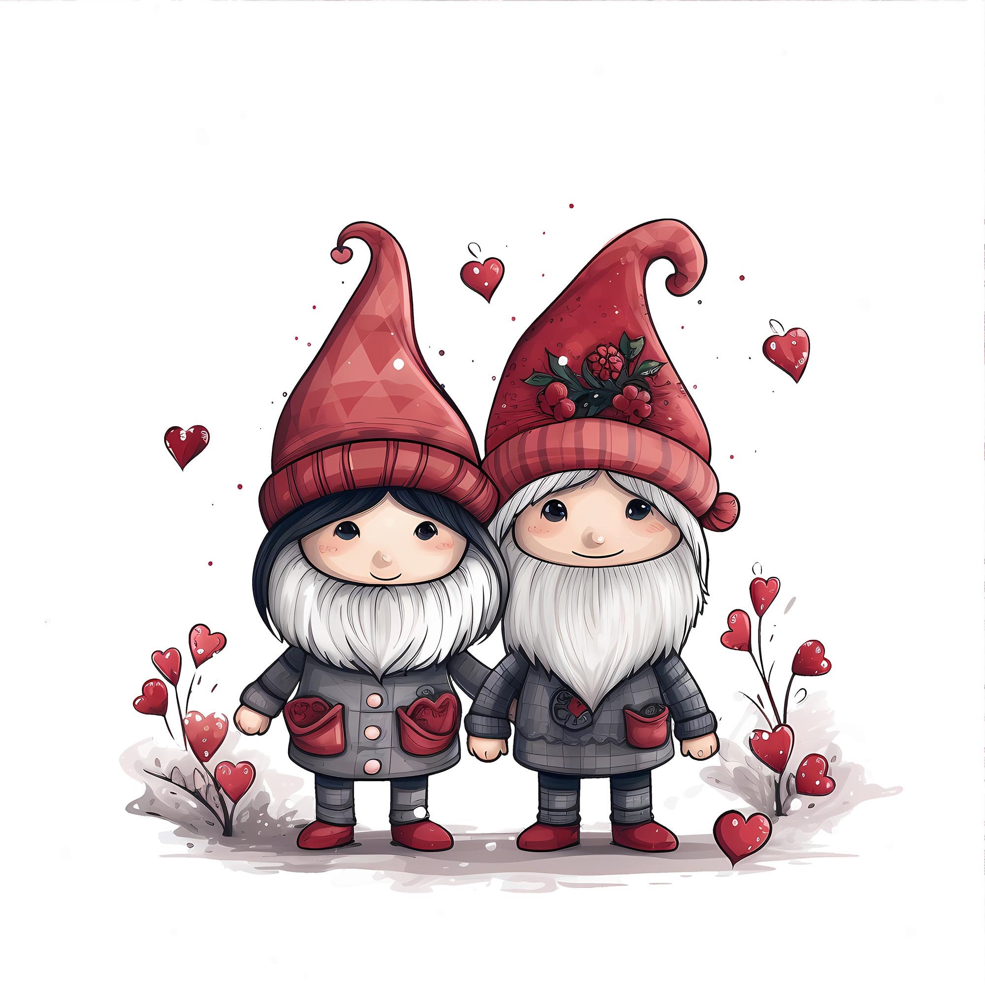 Christmas Gnome Couple Watercolor PNG Clipart Christmas Gnome - Etsy