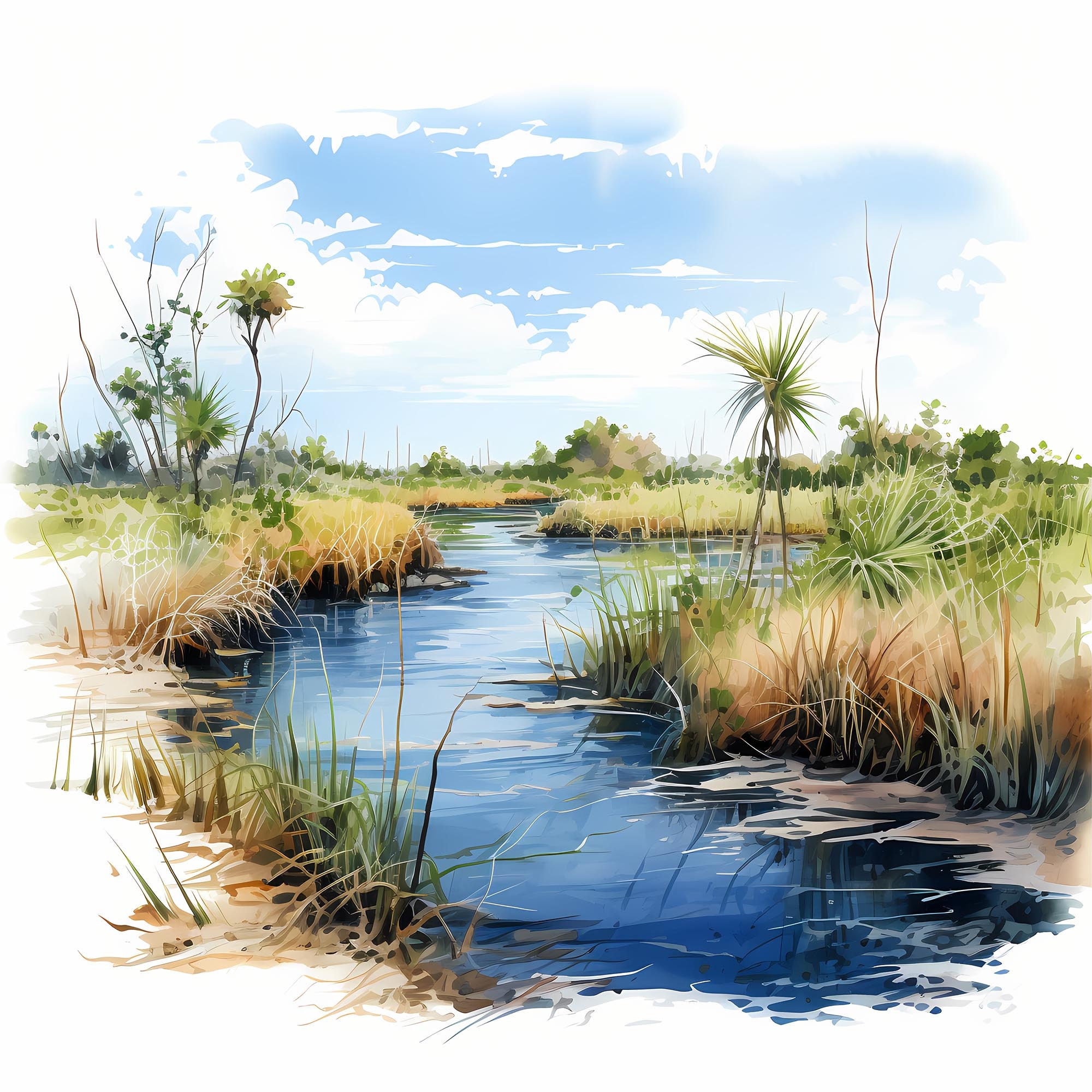 Everglades National Park Watercolor Sketch Art Bundle - Etsy