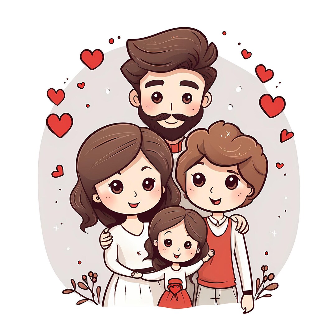 Happy Family Watercolor PNG Clipart Bundle, Mom, Dad, Kids Birthday ...