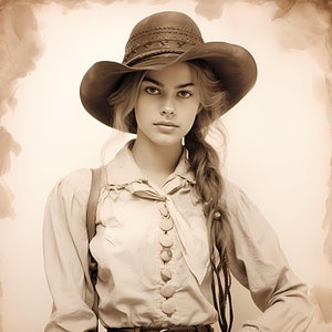 Vintage Cowgirl Wall Art Bundle, Retro Cowgirl Illustration Set ...