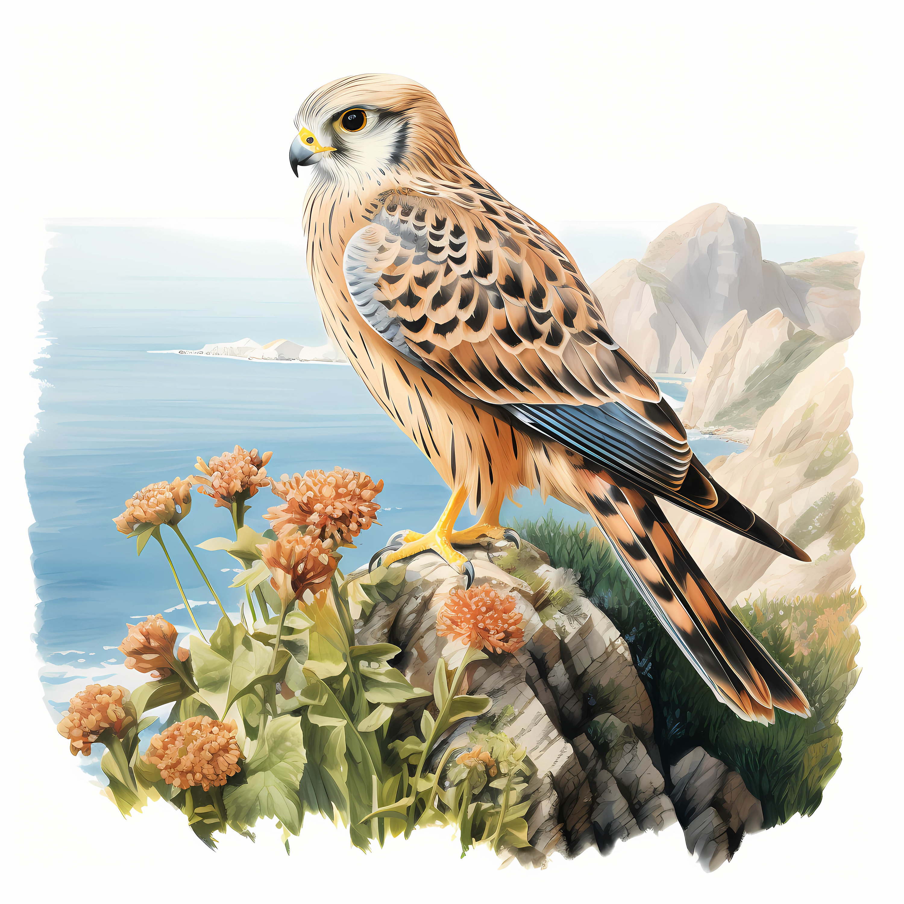 Kestrel Watercolor Clipart Bundle, Cute Colorful Kestrel Set, Nursery ...