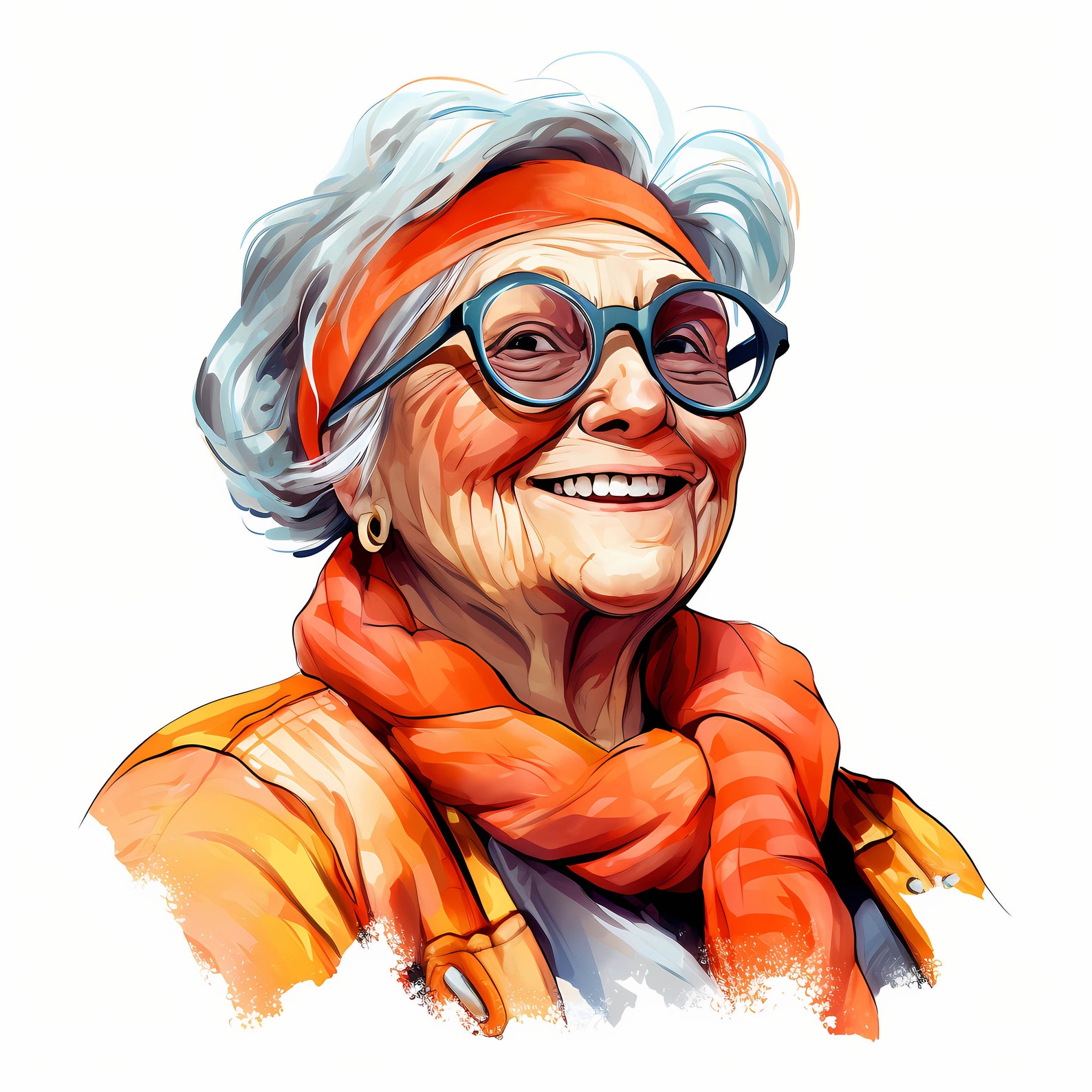 Cute Grandma Clipart Bundle, Funny Grandma Cartoon Family Illustration ...