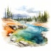 Yellowstone National Park Watercolor Sketch Art Bundle, National Park ...