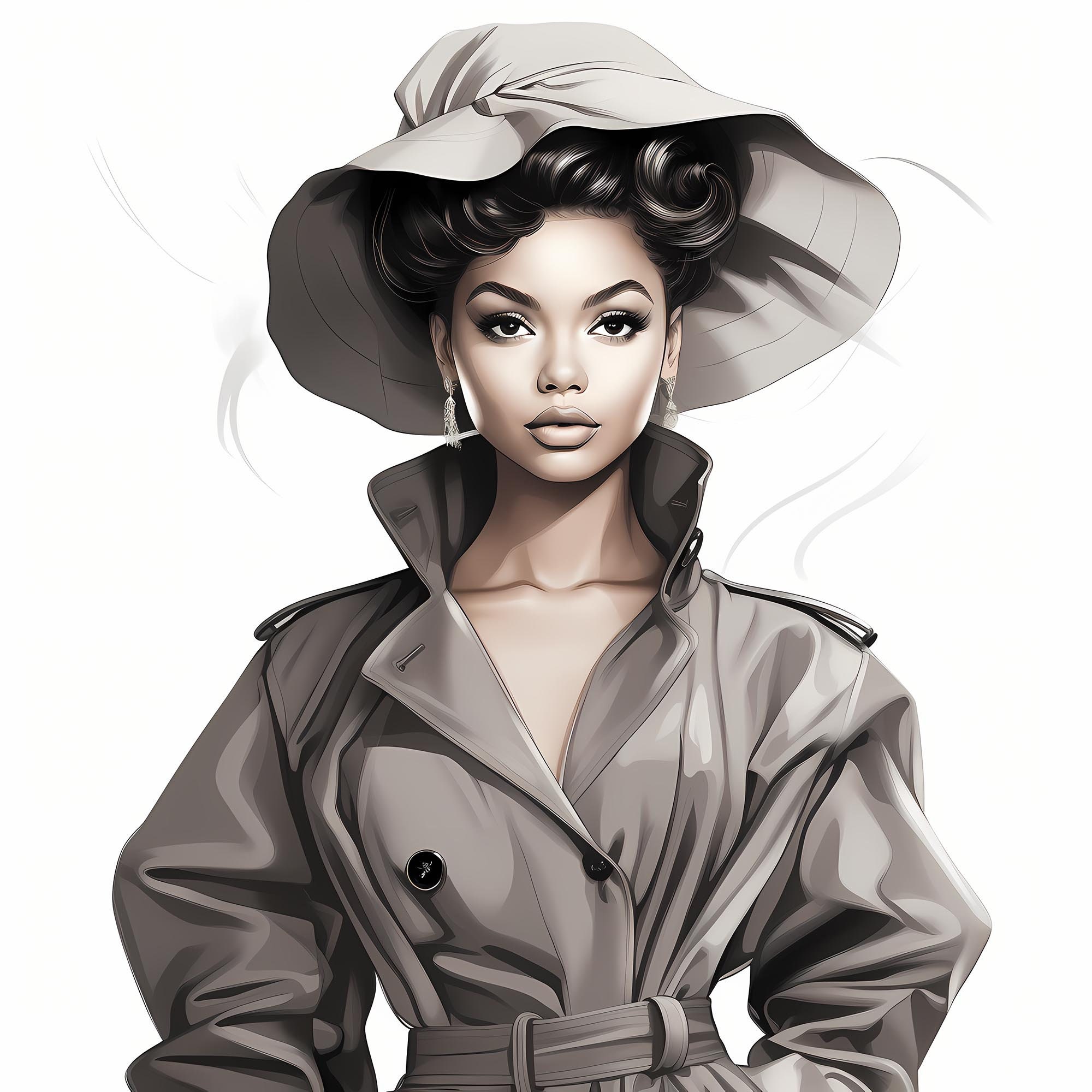 Black Woman Fashion Clipart African-american Girl Digital - Etsy