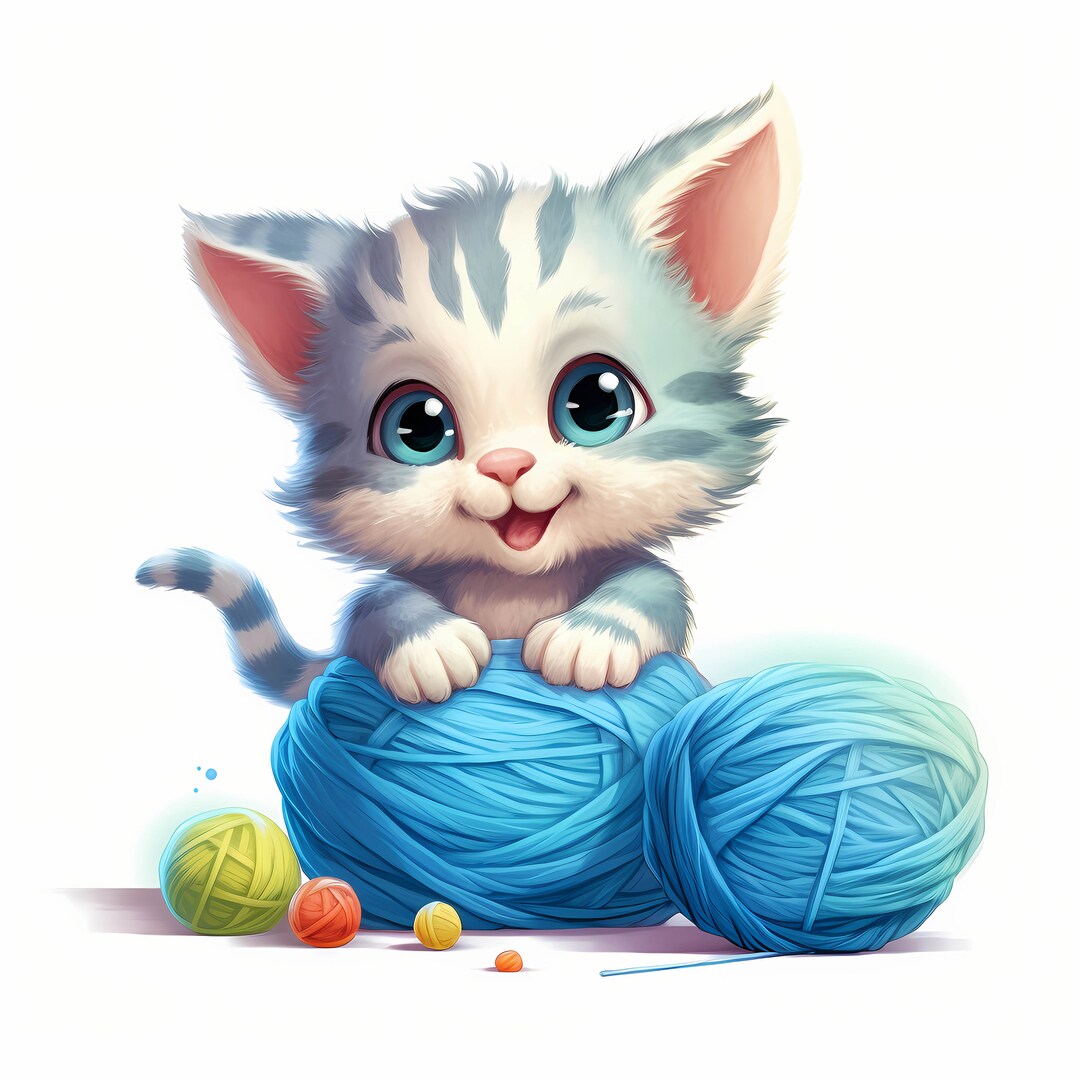 Cute Mischievous Kitten Clipart, Adorable Pets, Cute Baby Cat Clipart ...