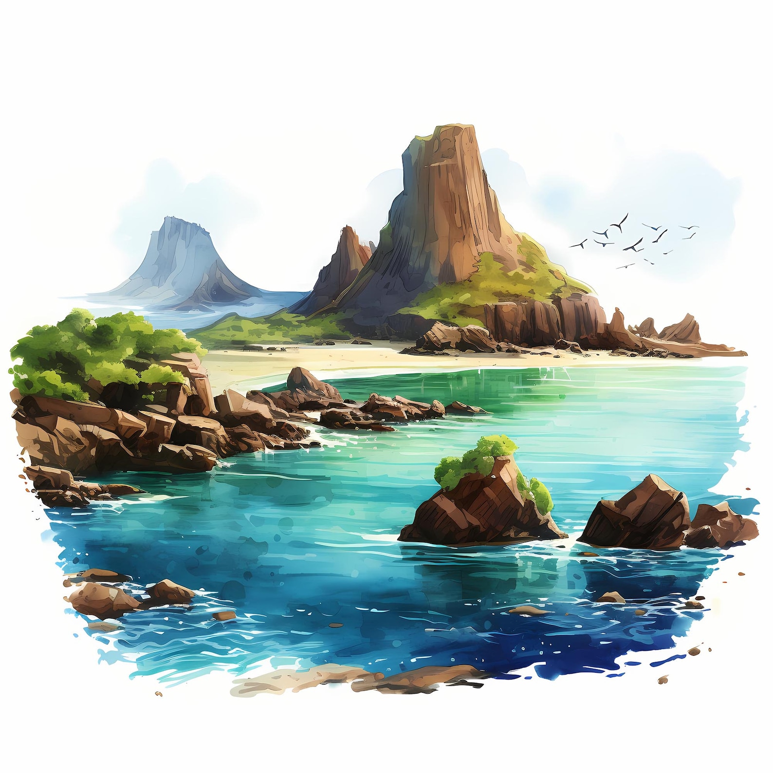 Galapagos National Park Watercolor Sketch Art Bundle, Galapagos ...