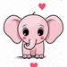 Cute Pink Elephant Watercolor PNG Clipart Pink Elephant - Etsy