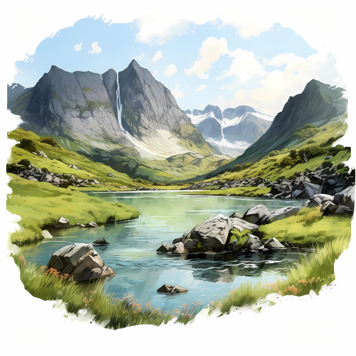 Snowdonia National Park Watercolor Sketch Snowdonia National - Etsy