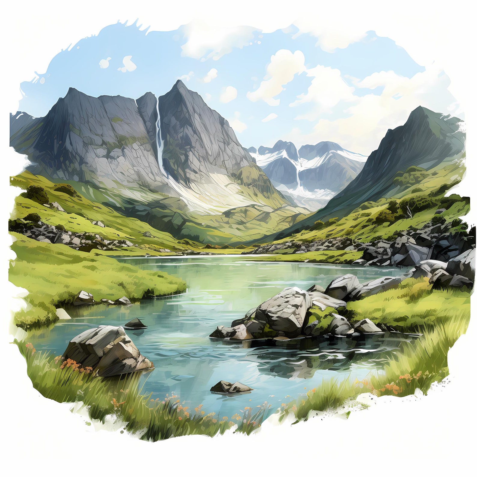 Snowdonia National Park Watercolor Sketch Snowdonia National - Etsy