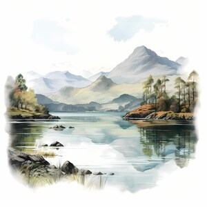 Loch Lomond and the Trossachs National Park Watercolor Sketch Art, Loch ...