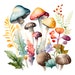 Watercolor Mushrooms Clipart, Cute Forest Nature Toadstool Clipart ...