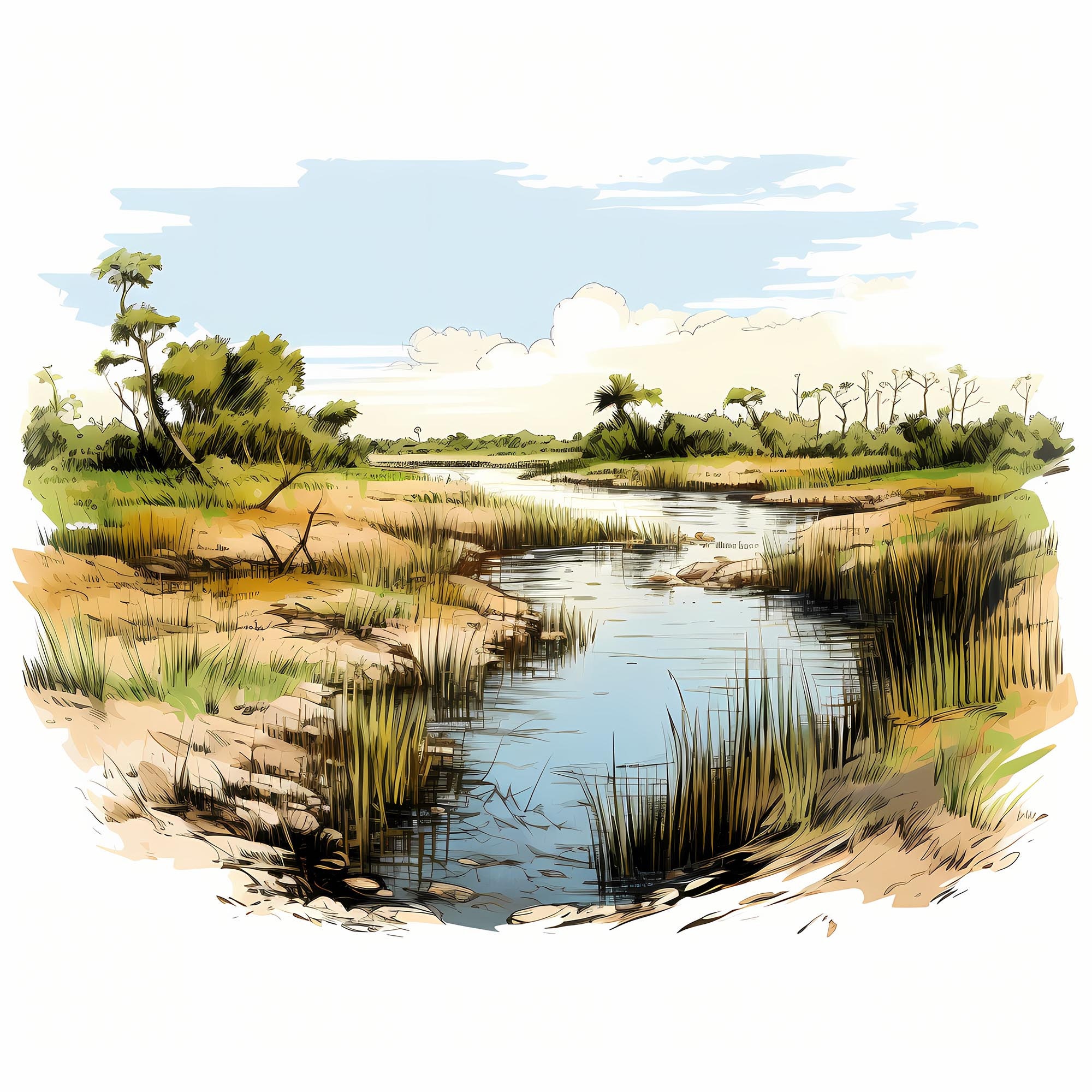 Everglades National Park Watercolor Sketch Art Bundle - Etsy