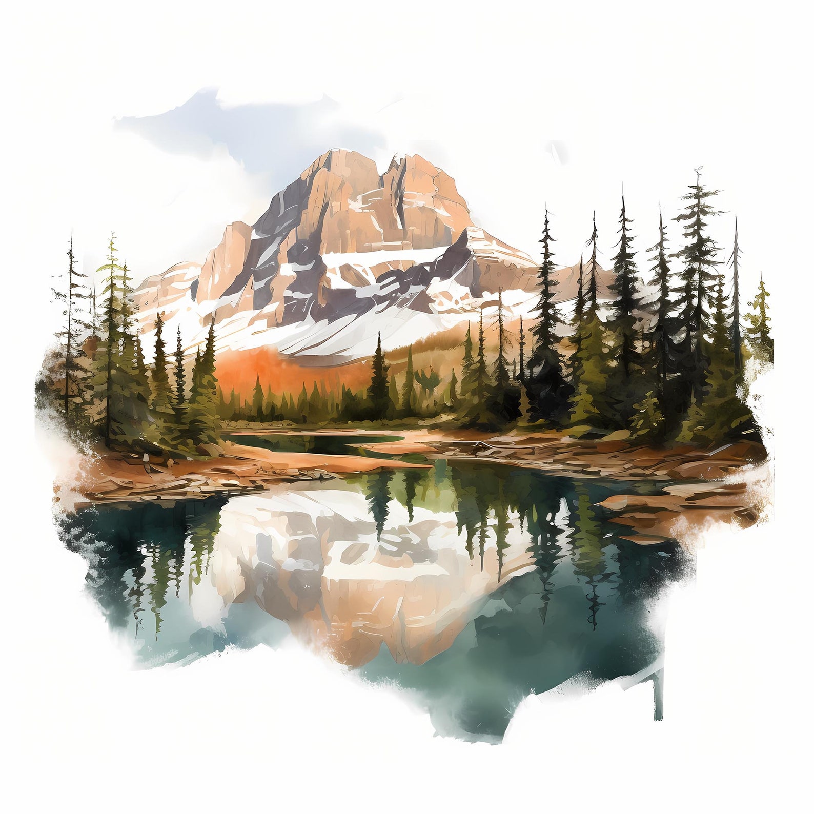 Jasper National Park Watercolor Sketch Art Bundle, Jasper National Park ...