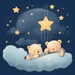 Adorable Sleeping Teddy Bear Clipart Bundle, Cute Sleeping Animals ...