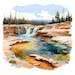 Yellowstone National Park Watercolor Sketch Art Bundle, National Park ...