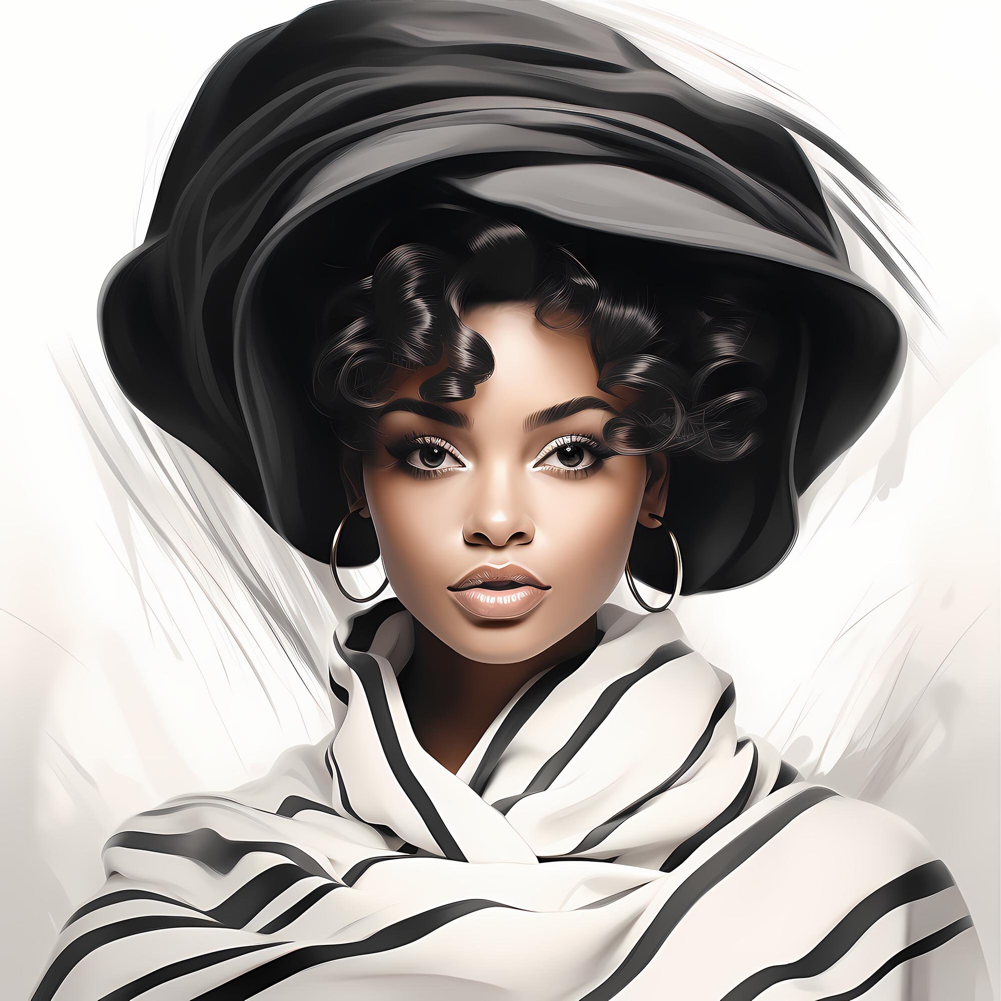 Black Woman Fashion Clipart African-american Girl Digital - Etsy