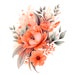 Watercolor Boho Flowers, Bohemian Flowers Peach Bouquet Clipart, Boho ...