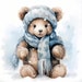 Adorable Teddy Bear Watercolor Clipart Bundle, Cute Teddy Bear ...