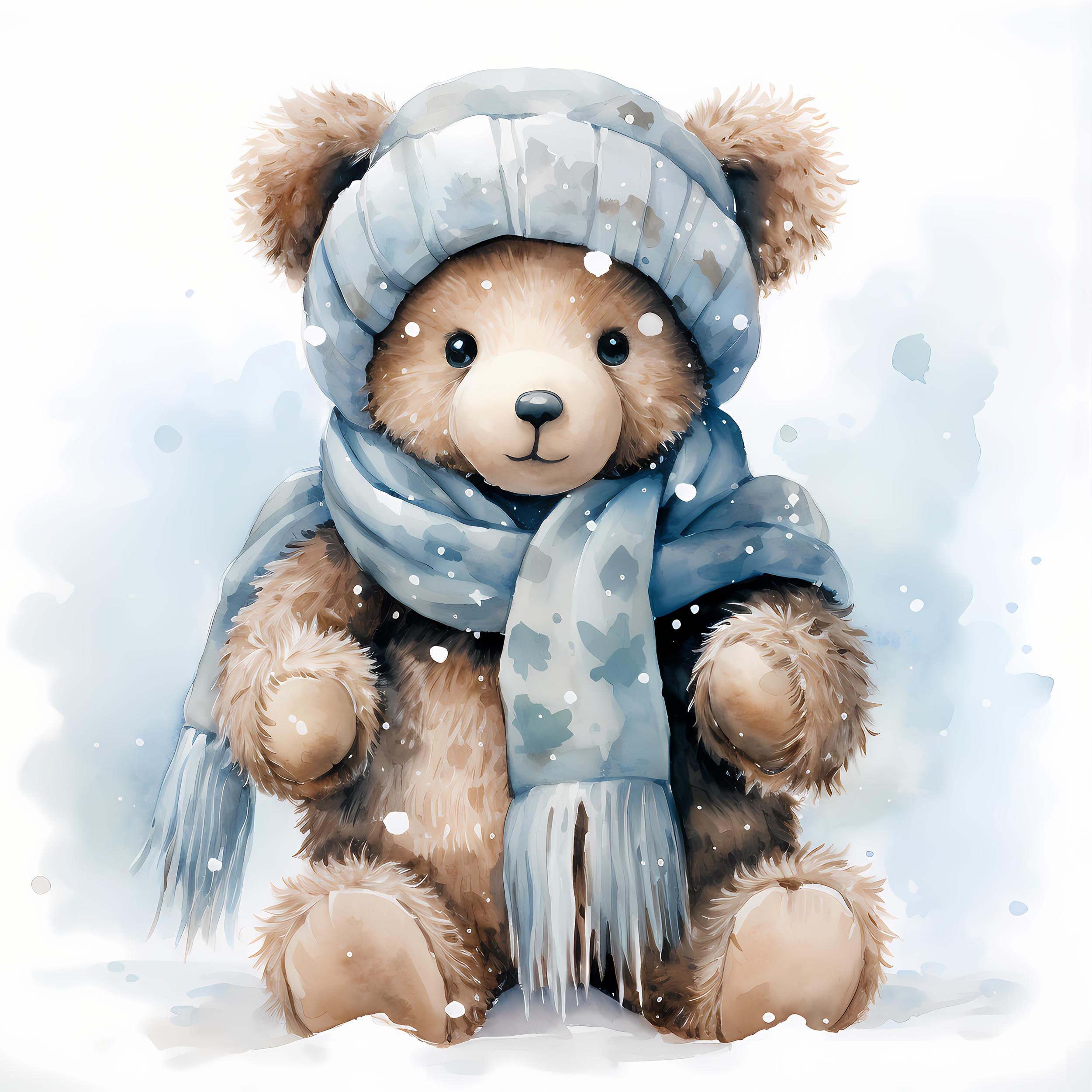 Adorable Teddy Bear Watercolor Clipart Bundle Cute Teddy Bear - Etsy