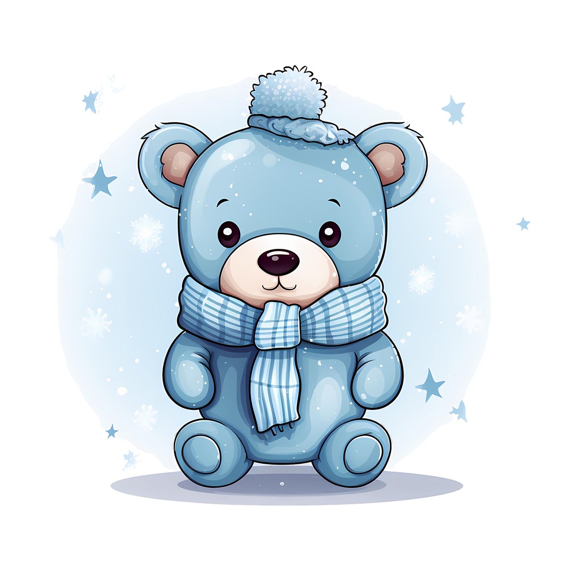 Cute Blue Teddy Bear Watercolor PNG Clipart Teddy Bear - Etsy