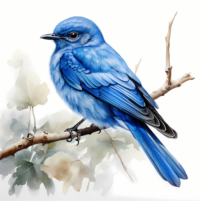 Bluebird Watercolor Clipart Bundle, Cute Colorful Bluebird Set, Nursery ...
