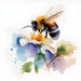 Watercolor Honey Bee Clipart, Spring Garden Bee Clipart, Wild Flowers ...