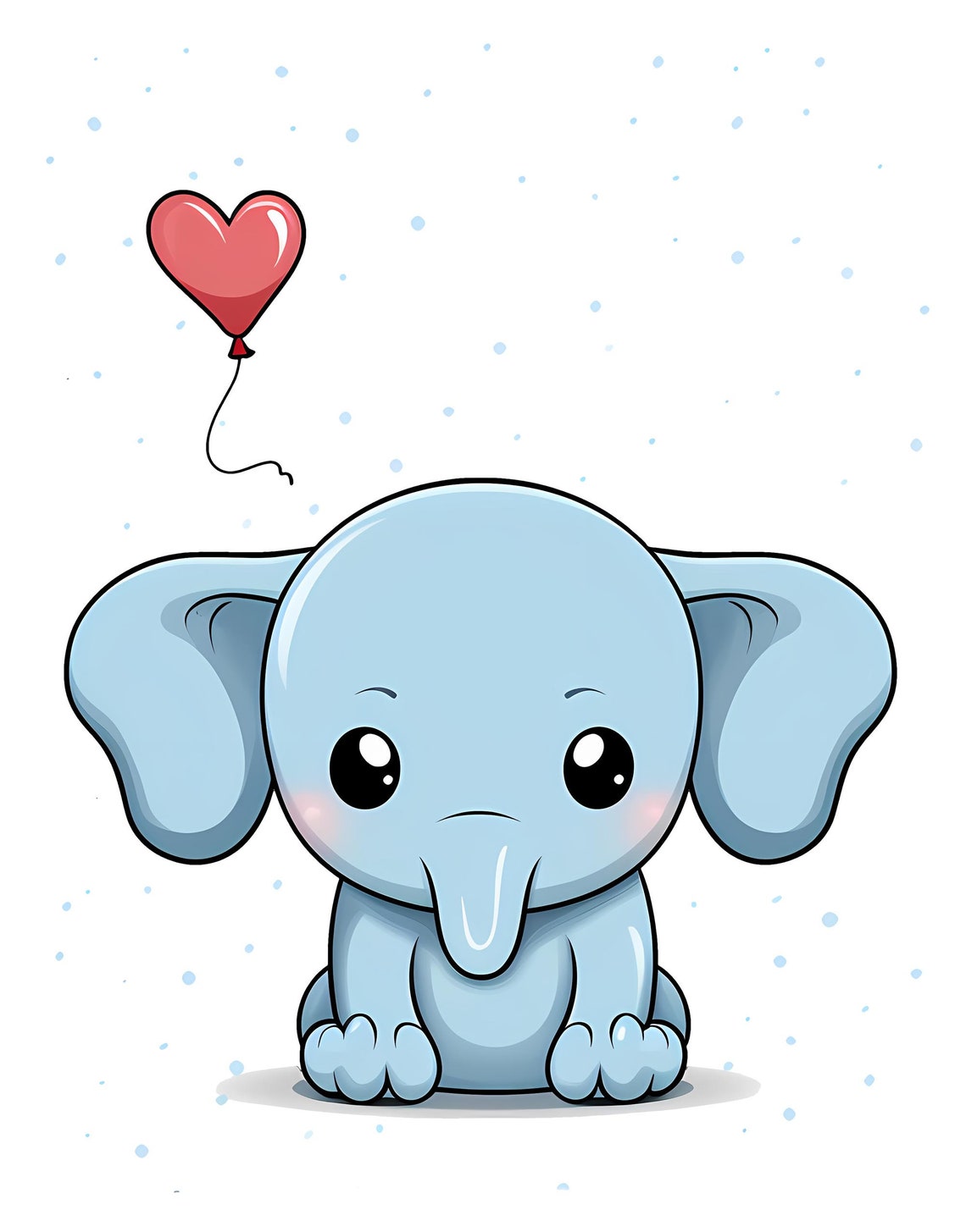 Cute Blue Elephant Watercolor PNG Clipart, Blue Elephant Birthday ...