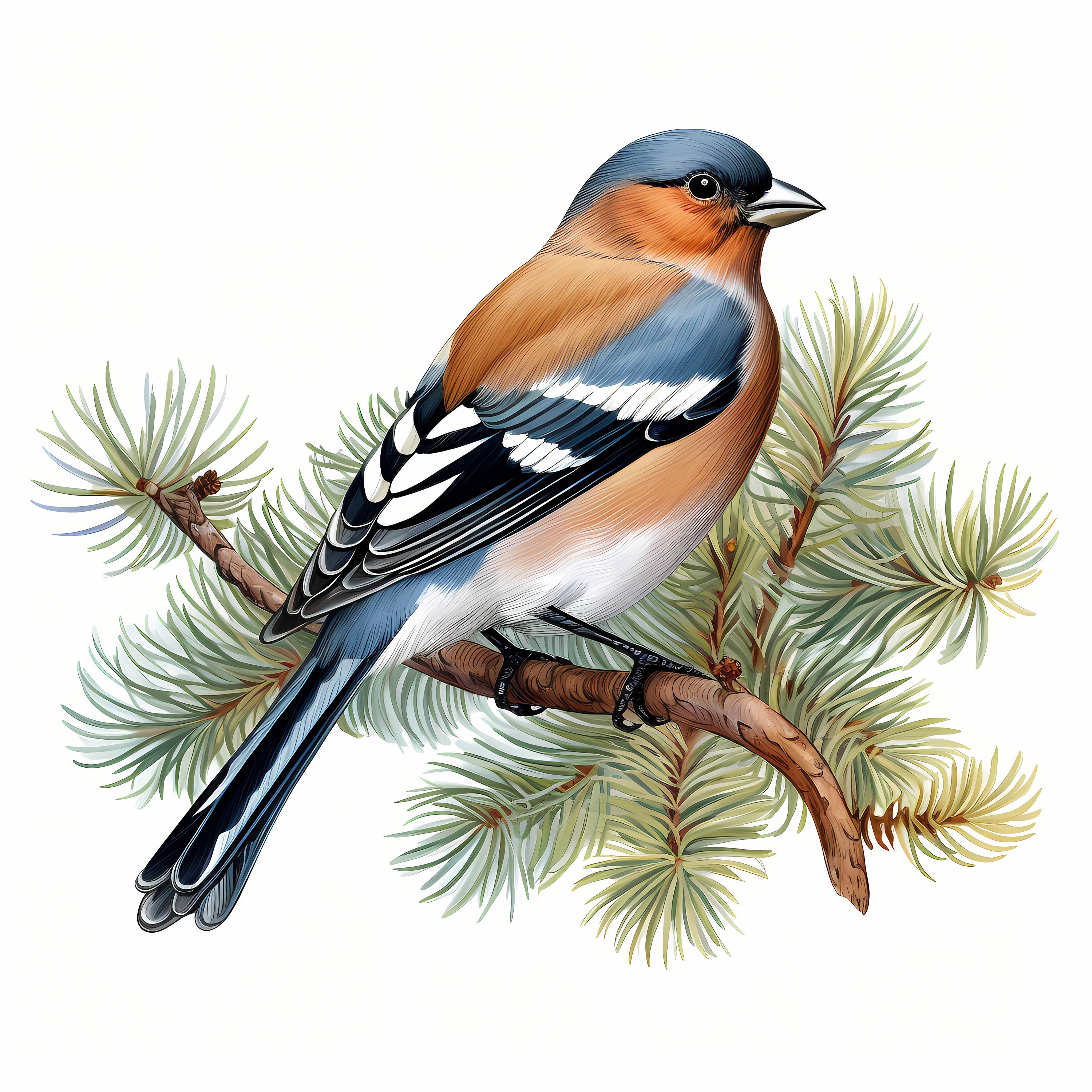 Chaffinch Watercolor Clipart Bundle, Colorful Chaffinch Set, Nursery ...