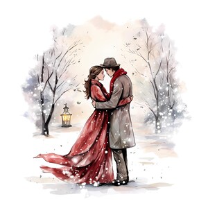 Loving Couple Watercolor Clipart Bundle, Beautiful Hugging Couple PNG ...