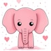 Cute Pink Elephant Watercolor PNG Clipart Pink Elephant - Etsy