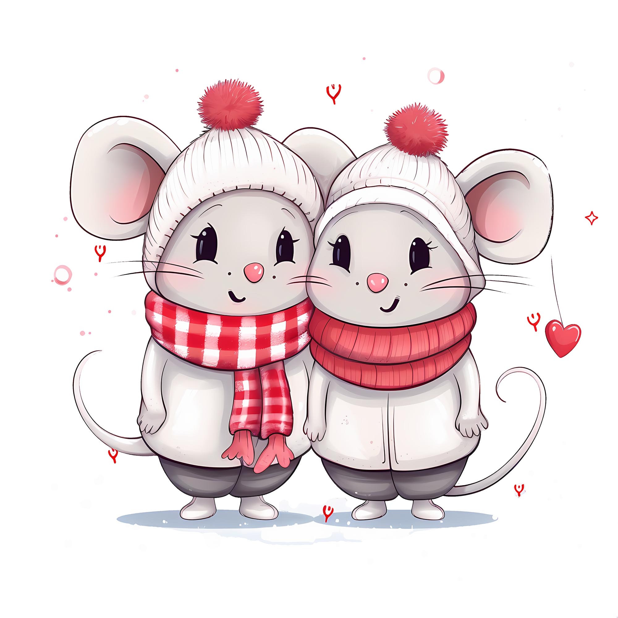 Christmas Mouse Watercolor PNG Clipart, Funny Mouse Clipart, Happy Mice ...