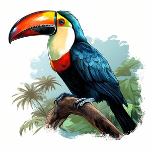 Toucan Watercolor Clipart Bundle, Cute Colorful Toucan Set, Nursery ...