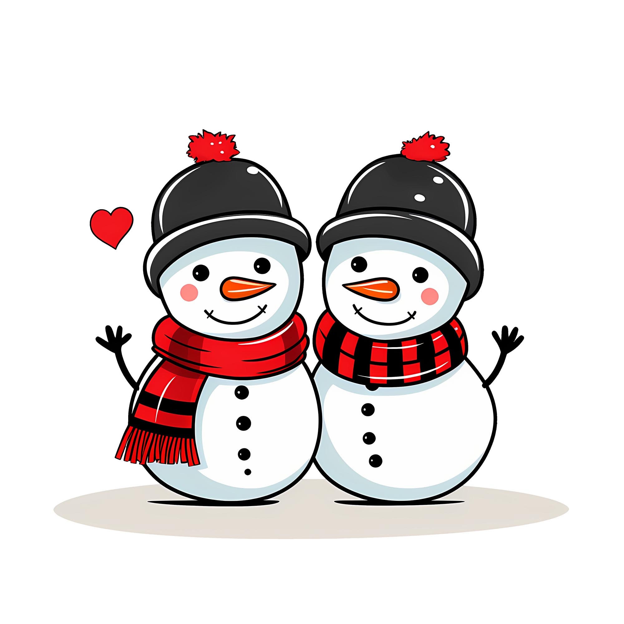 Happy Christmas Snowman PNG Couple Clipart, Cute Christmas Snowman ...