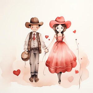Watercolor Cowboy Kids Clipart, Western Cute Cowboy Kids Illustration ...