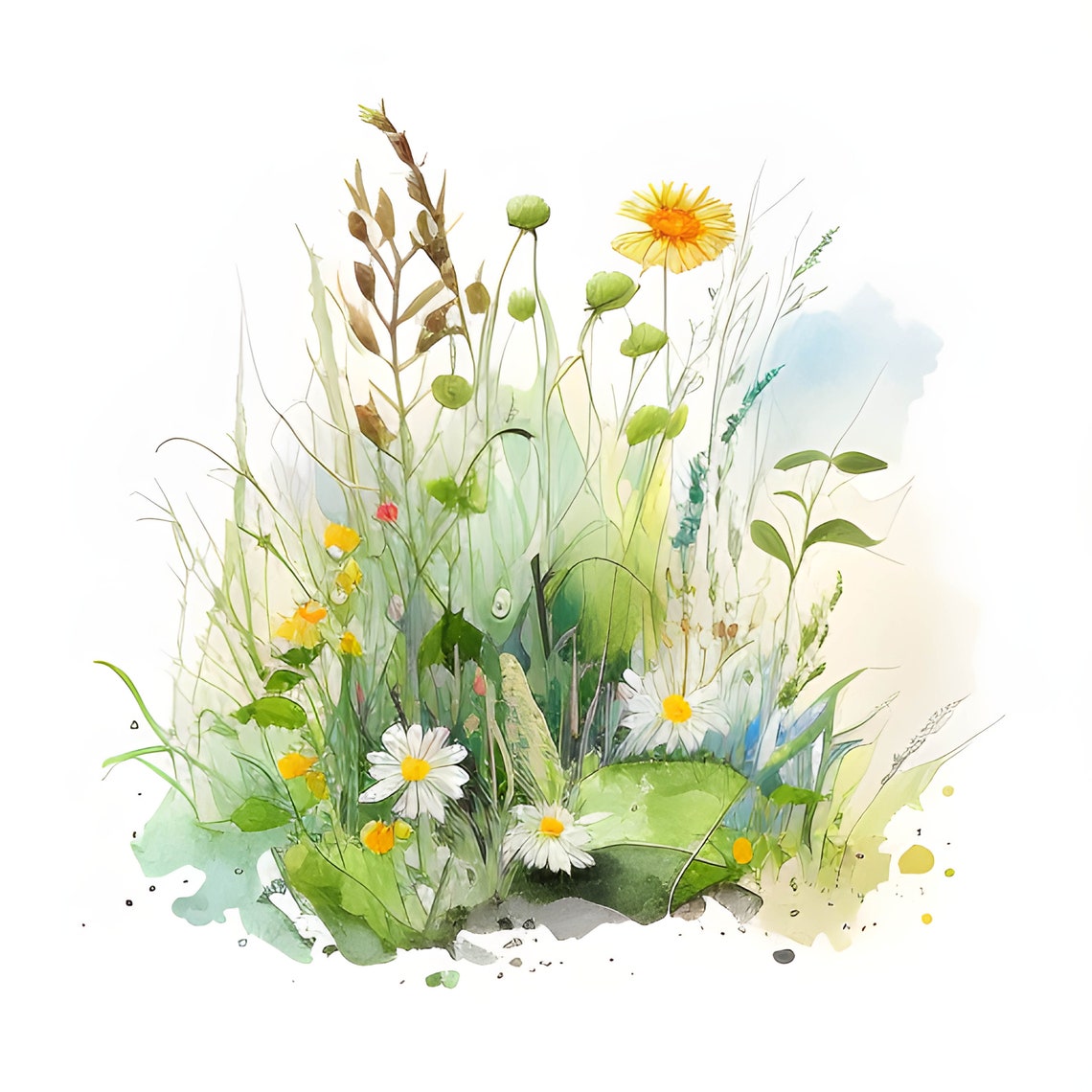 Watercolor Daisy Flowers Clipart Floral Daisy Clipart - Etsy