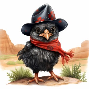 Cute Cowboy Chicken Illustration Bundle, Cowboy Chicken Printable ...