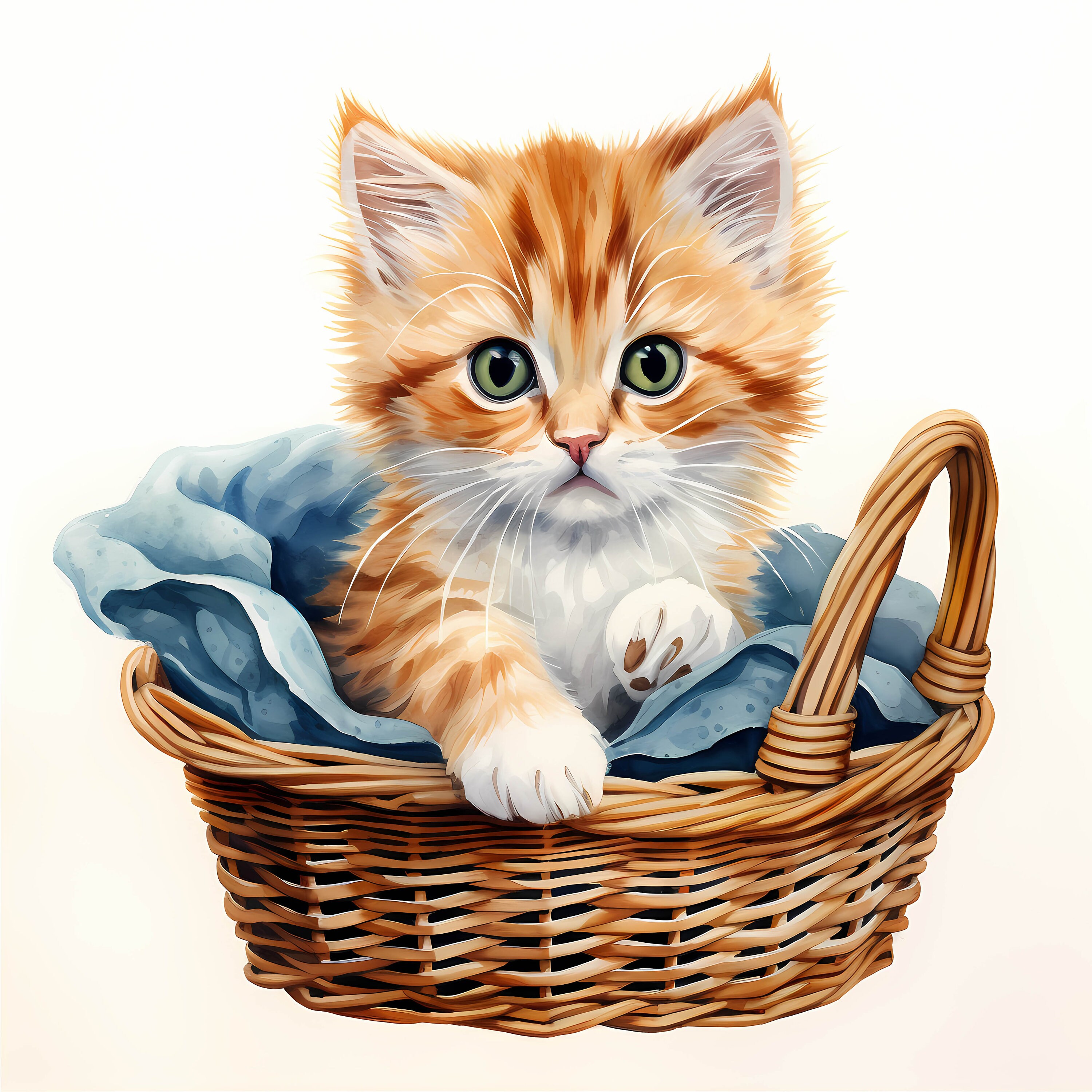 Cute Kitten Watercolor Clipart Funny Cat Clipart Sublimation - Etsy