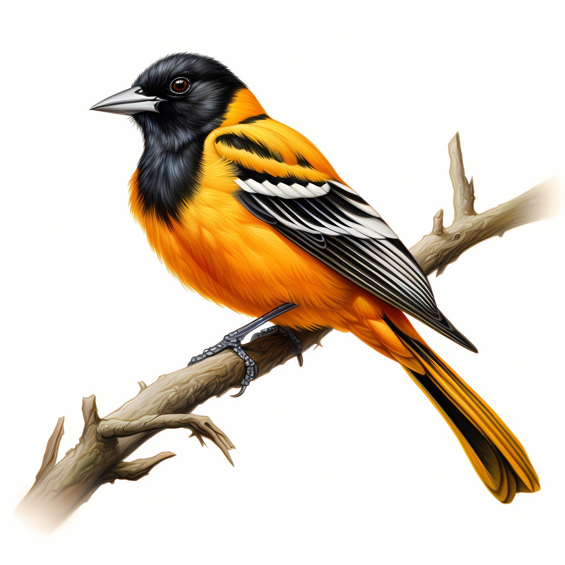 Baltimore Oriole Watercolor Clipart Bundle, Colorful Baltimore Oriole ...