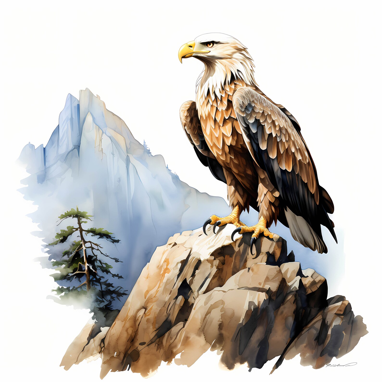 Eagle Watercolor Clipart Bundle, Cute Colorful Eagle Set, Nursery Decor ...