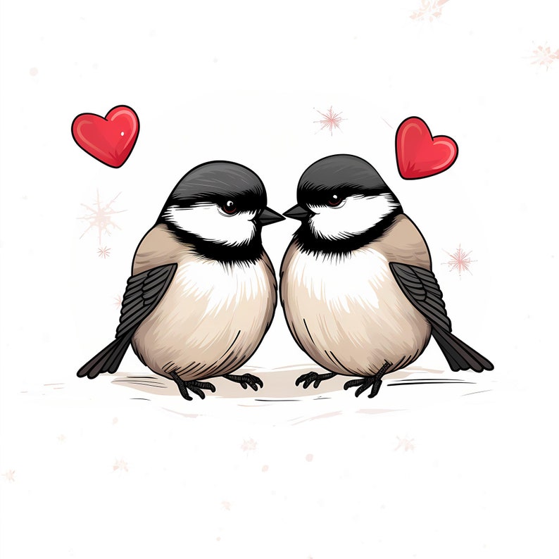 Happy Chickadee PNG Clipart Bundle, Christmas Cards Chickadee Set ...