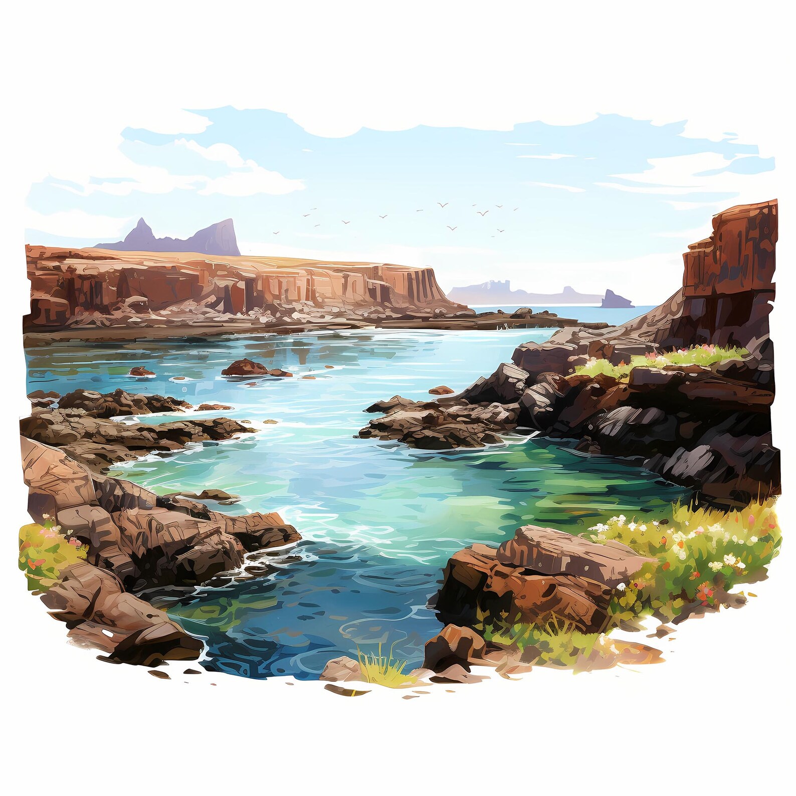 Galapagos National Park Watercolor Sketch Art Bundle, Galapagos ...