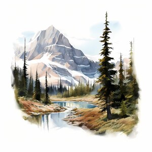 Jasper National Park Watercolor Sketch Art Bundle, Jasper National Park ...