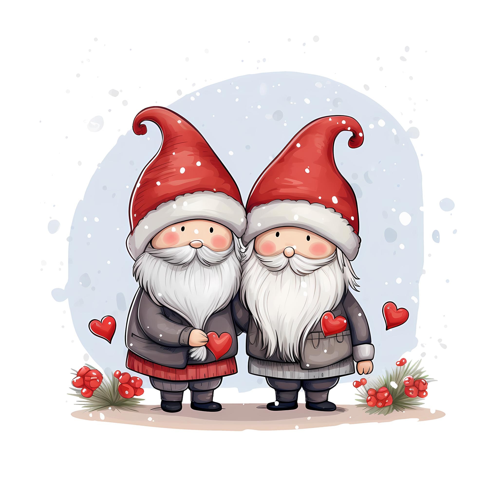 Christmas Gnome Couple Watercolor PNG Clipart Christmas Gnome - Etsy