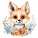 Cute Baby Fox Watercolor Clipart Bundle, Funny Fox Clipart, Sublimation ...