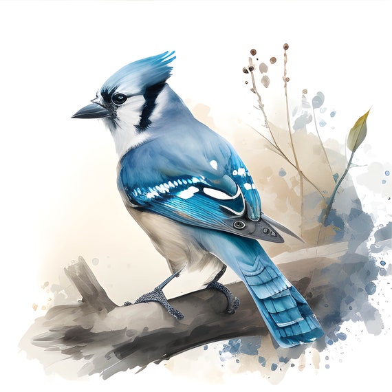 Cute Blue Jay Bird Drawing